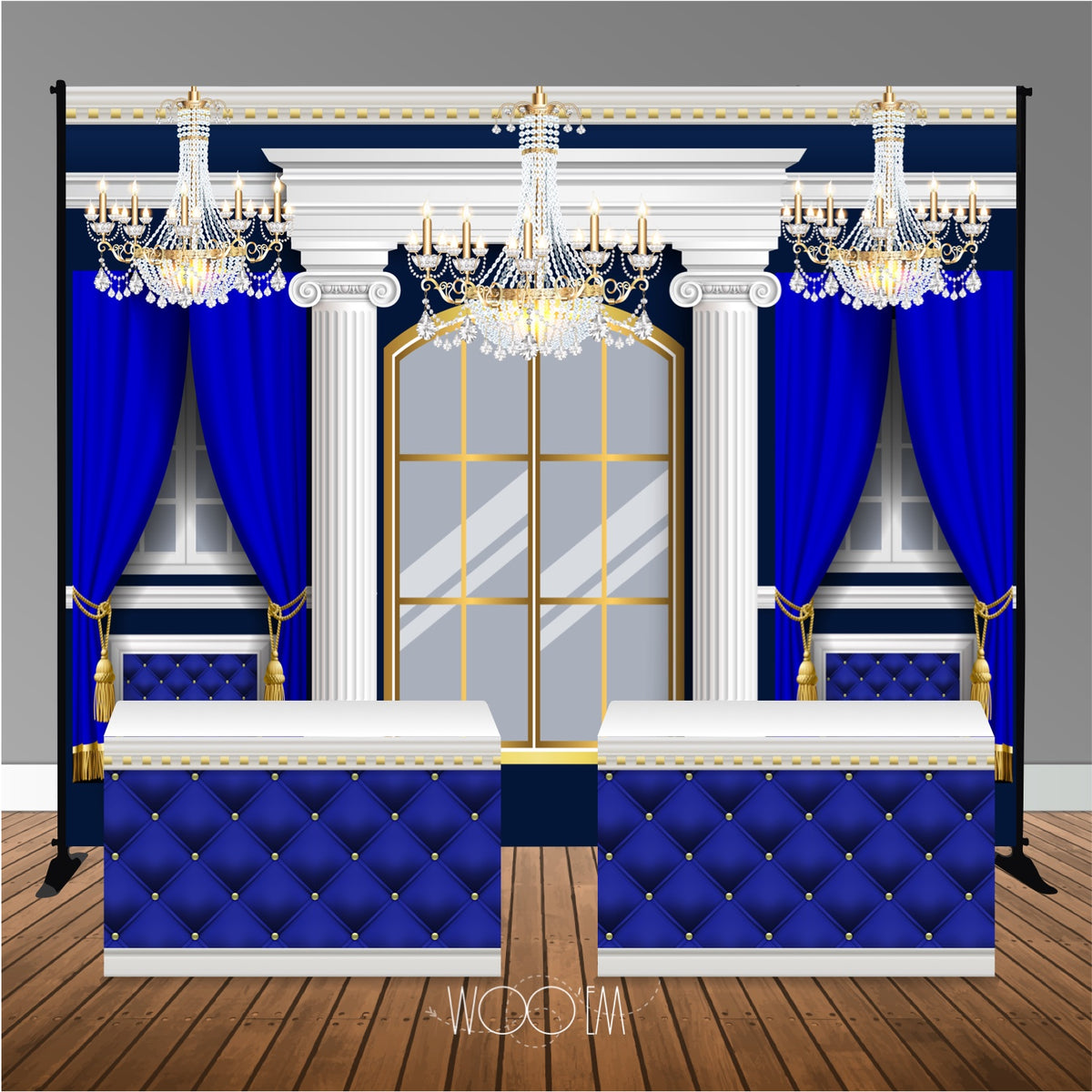 Royal 10x8 Table Banner Backdrop with Table Wrap/ Step & Repeat, Desig ...