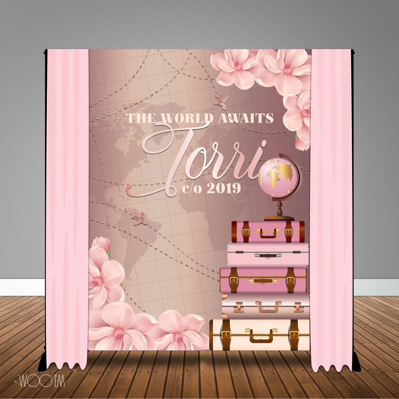 Travel Rose Gold 6x8 Banner Backdrop/ Step & Repeat Design, Print and ...