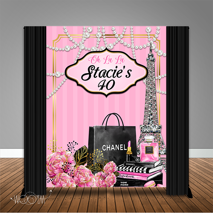 Parisian Fashionista 6x8 Banner Backdrop/ Step & Repeat Design, Print ...