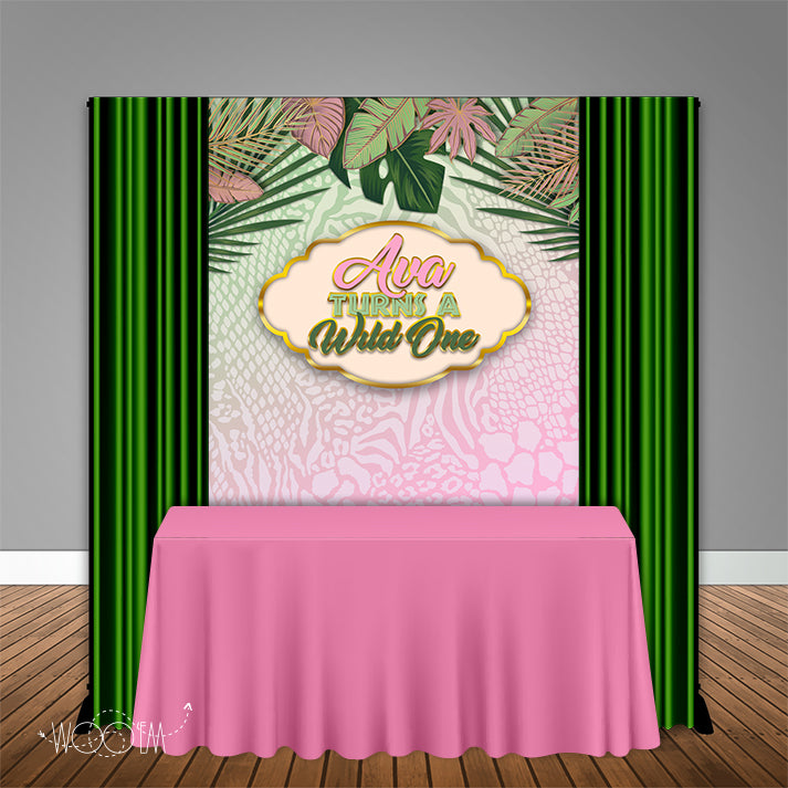 Safari Pink Wild One 5x6 Table Banner Backdrop, Design, Print and Ship ...