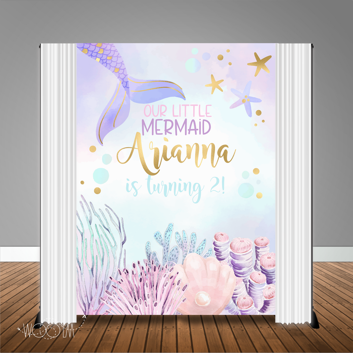 Mermaid Under Sea 6x8 Banner Backdrop, Design, Print and Ship! – Woo'em ...