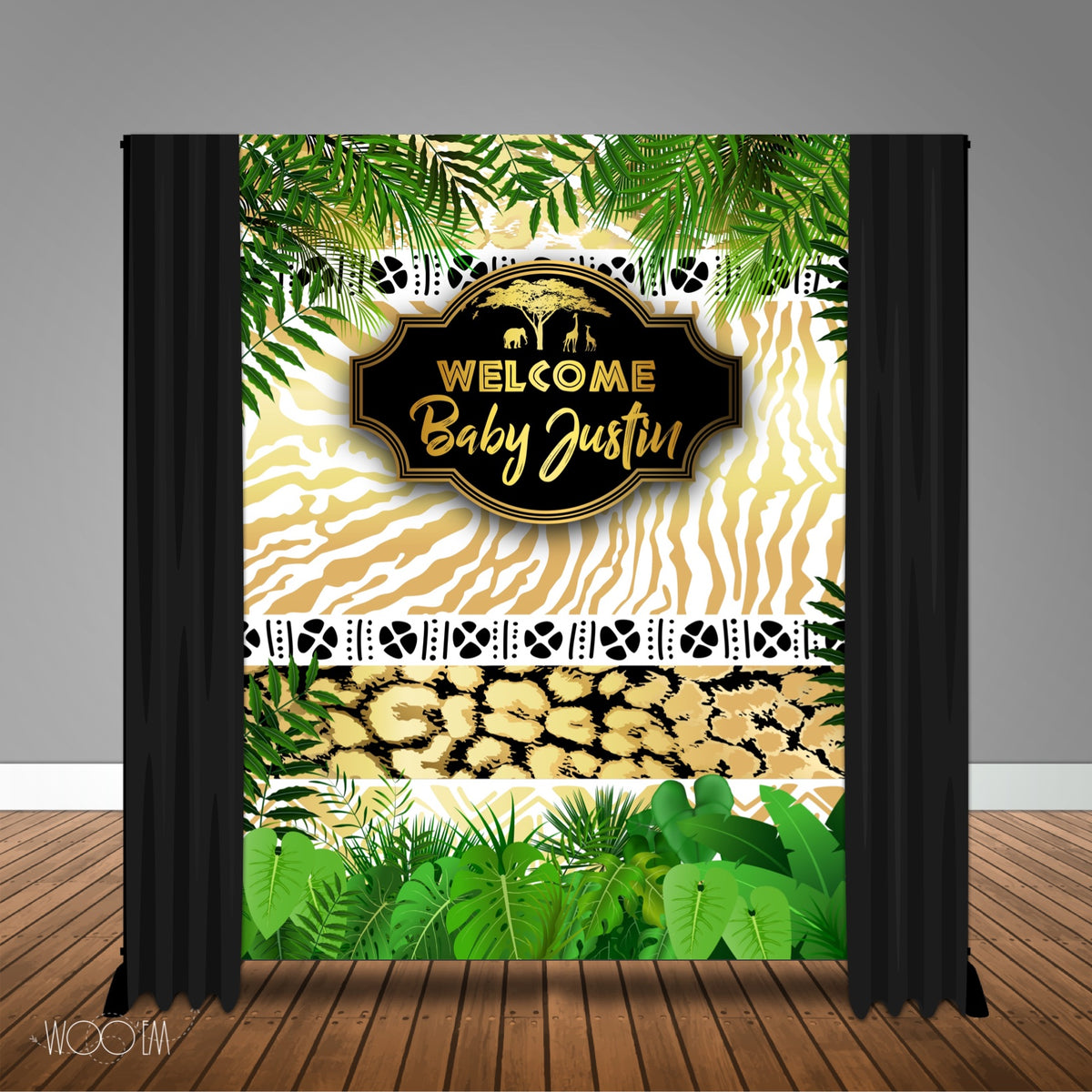 Animal Print Safari 6x8 Banner Backdrop/ Step & Repeat Design, Print a ...