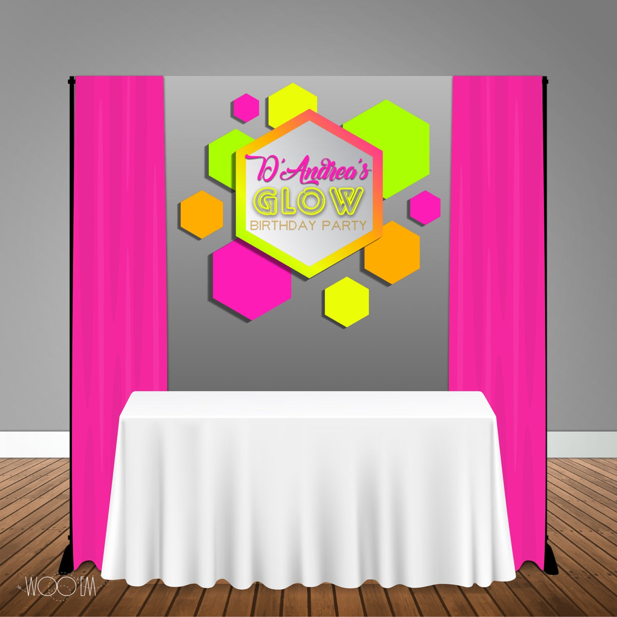 Neon Glow 5x6 Table Banner Backdrop/ Step & Repeat, Design, Print and ...
