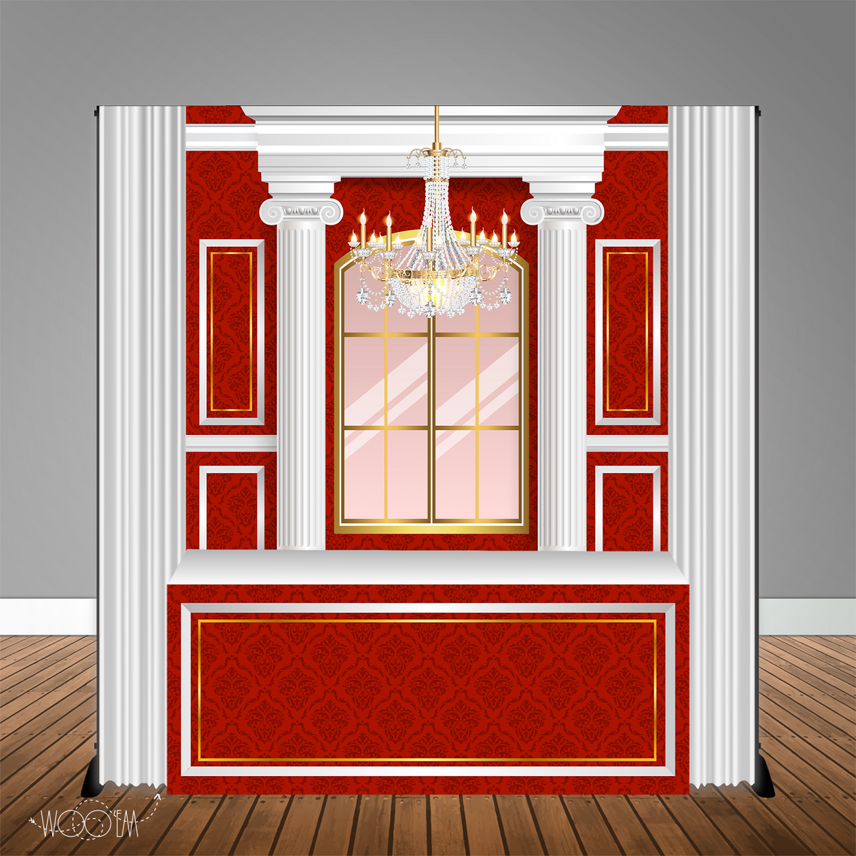 Royal Red 6X6 Table Banner Backdrop with 6ft Table Wrap, Design, Print ...