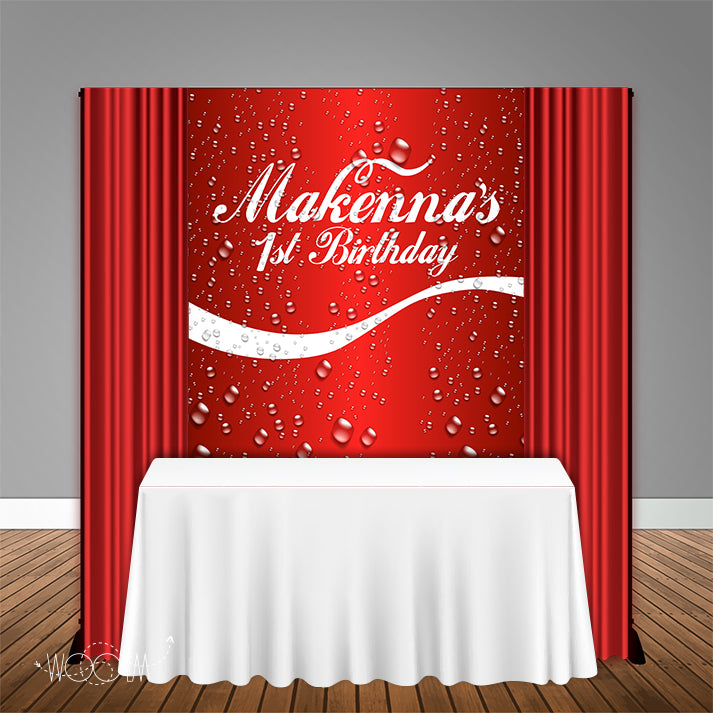 Coca Cola themed 5x6 Table Banner Backdrop, Design, Print and Ship ...