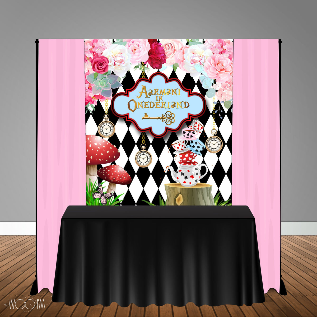 Wonderland 5x6 Table Banner Backdrop/ Step & Repeat, Design, Print and ...