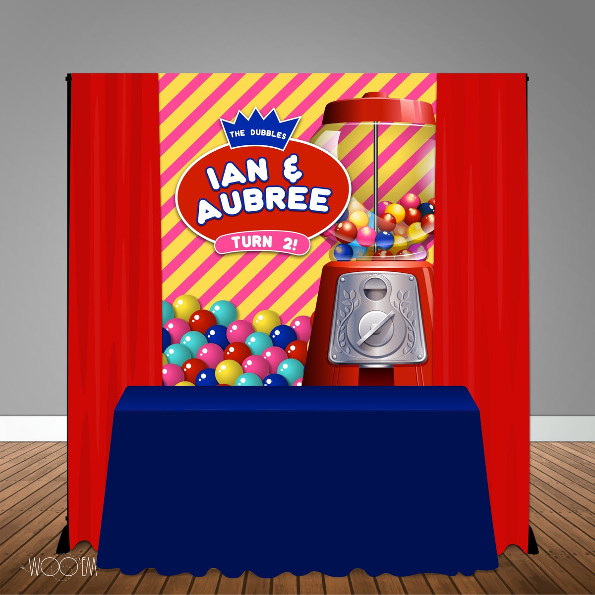 Dubble Bubble Themed 5x6 Table Banner Backdrop/ Step & Repeat, Design ...