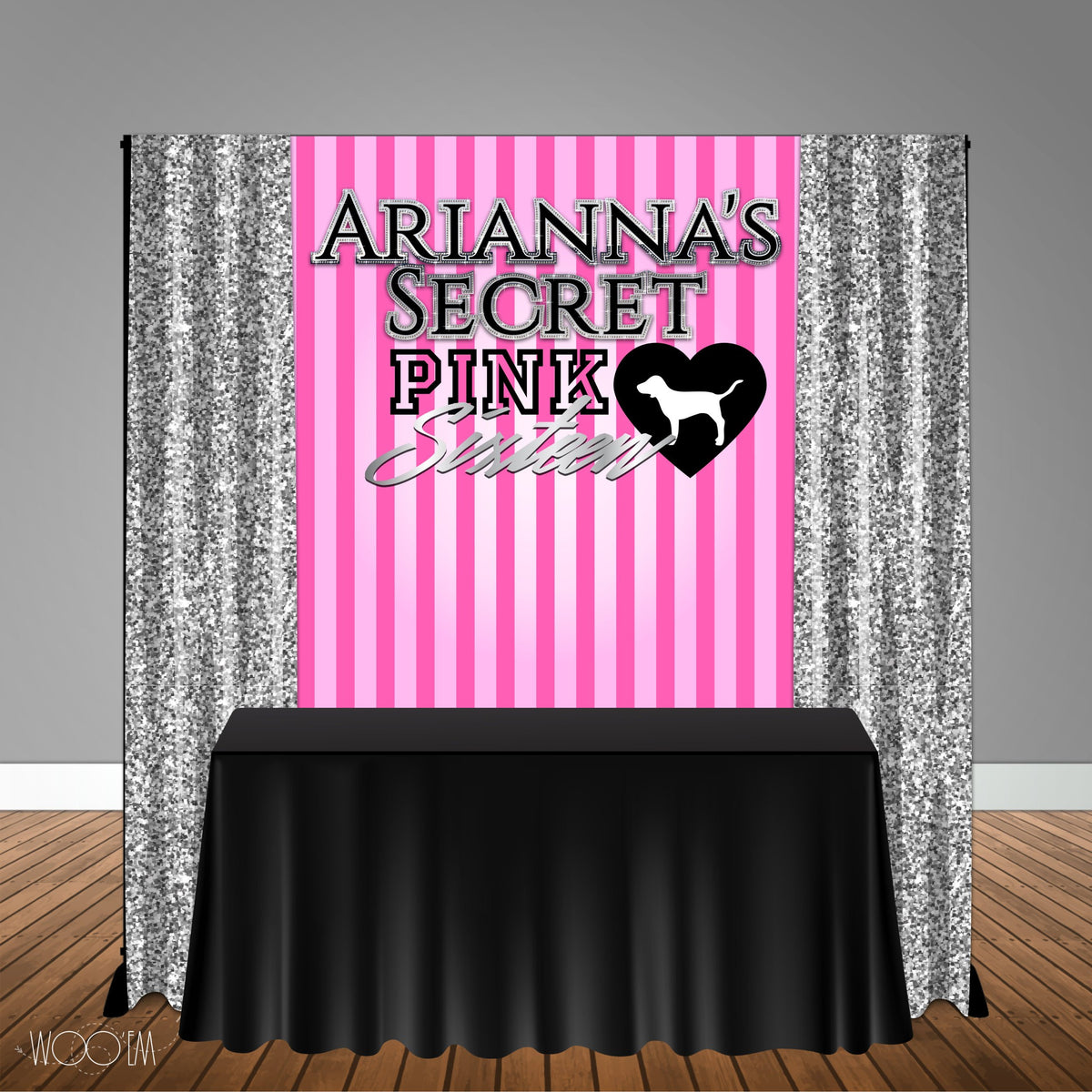 Secret Pink 5x6 Table Banner Backdrop/ Step & Repeat, Design, Print an ...