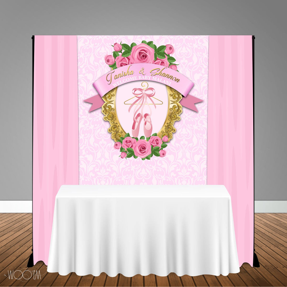 Ballerina themed 5x6 Table Banner Backdrop/ Step & Repeat, Design, Pri ...