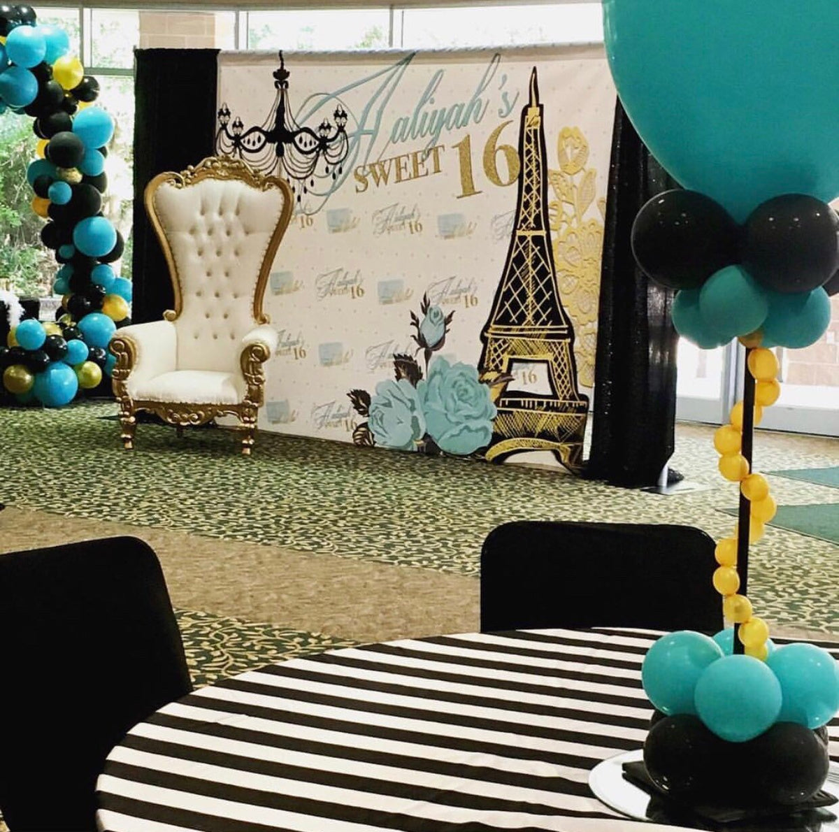 Parisian Sweet 16 10x8 Backdrop / Step & Repeat, Design, Print and Shi ...