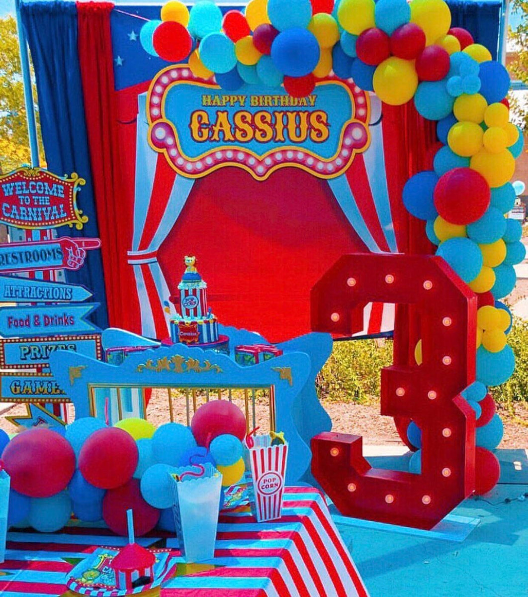 Carnival Circus Themed 5x6 Table Banner Backdrop/ Step & Repeat, Desig ...