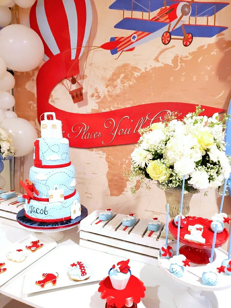 Vintage Travel Themed 6x6 Banner Backdrop/ Step & Repeat Design, Print ...