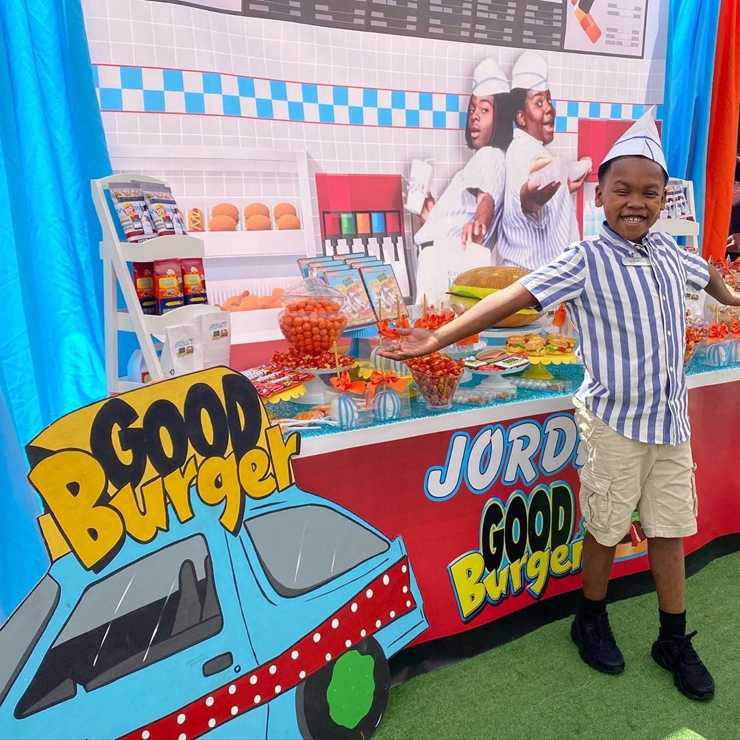 Good Burger 8x6 Table Banner Backdrop with 8ft Table Wrap/ Step & Repe ...
